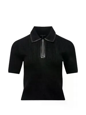 Rag & Bone Caterina Zipped Polo Top - Black