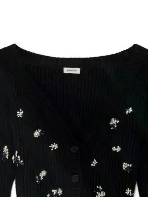 Simkhai Floral-embellished Ribbed Cardigan