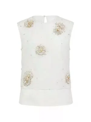 WALES BONNER Floral Beaded Sequin Top