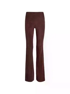 Stouls Leather Flared Trousers - Brown