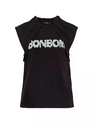 BONBOM Piercing Sticker-print Drape Top