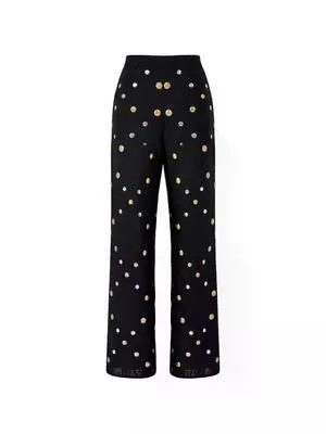 HAYLEY MENZIES Embroidered Pyjama Trousers - Black