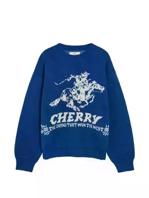 CHERRY LA Intarsia Round-neck Sweater