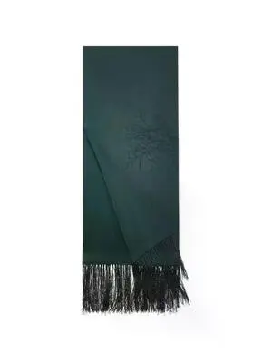 Shanghai Tang Fringed Scarf - Green