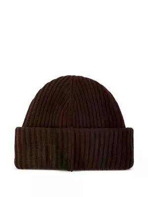 GANNI Ribbed Patch Beanie Hat