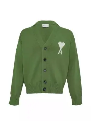 Ami Contrasted Cardigan - Green
