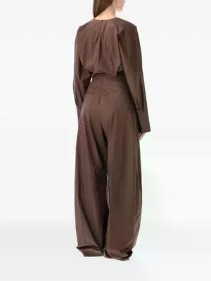 THELATEST Drew V-neck Long-sleeve Jumpsuit - Brown