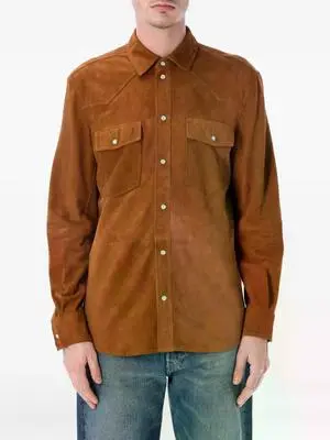 SWORD 6644 Buttoned Pocket Shirt Jacket - Brown
