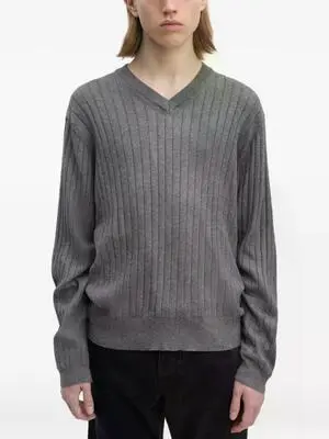 ANOTHER ASPECT Ribbed V-neck Sweater
