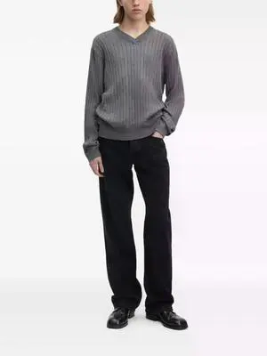 ANOTHER ASPECT Ribbed V-neck Sweater