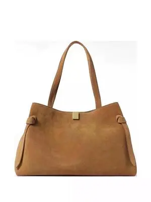 Yuzefi Gyoza Knotted Suede Tote Bag - Brown