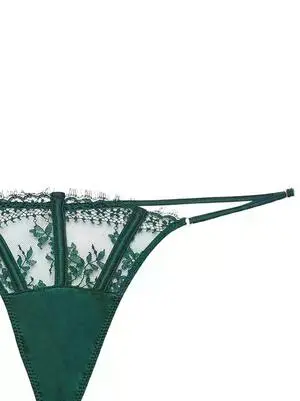 Fleur Du Mal Lace Satin-panel Thong