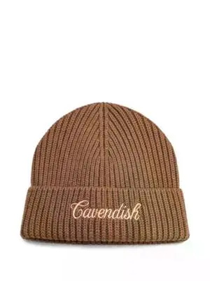 CAVENDISH Ribbed Beanie Hat - Brown