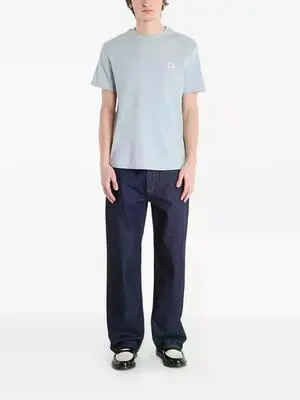 Calvin Klein Waffle-knit Crew-neck T-shirt - Blue