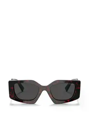Prada Geometric-frame Sunglasses - Red