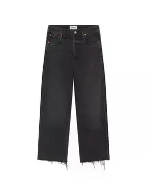 AGOLDE Frayed-hem Jeans - Black