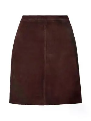 Stouls Lucie A-line Suede Mini Skirt - Brown