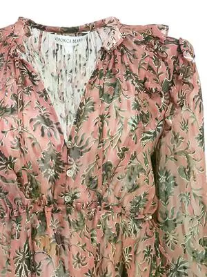 Veronica Beard Floral-print Ruffled Blouse - Pink