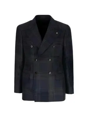 GABRIELE PASINI Double-breasted Checked Blazer - Blue