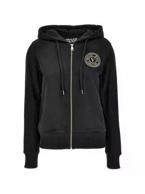 Versace Drawstring Hoodie With Logo Patch