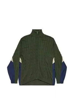 Balenciaga Cable-knit Zip Cardigan - Green