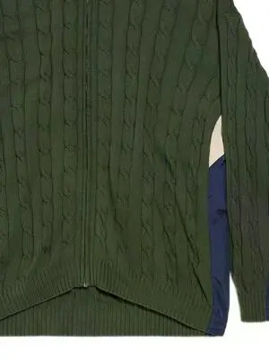 Balenciaga Cable-knit Zip Cardigan - Green