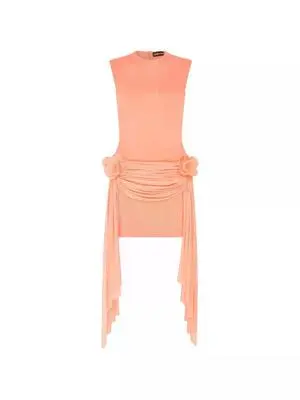 David Koma Side-flower Draped Mini Dress - Pink