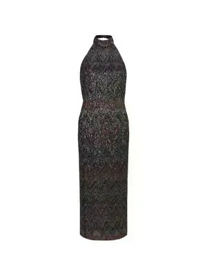 Missoni Chevron-pattern Halterneck Maxi Dress