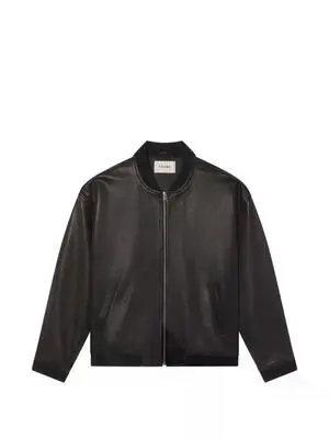 FRAME Leather Bomber Jacket - Brown