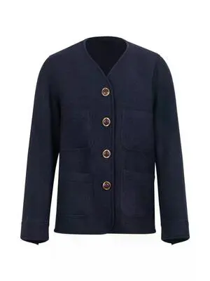 FORTELA Buttoned Patch-pocket Jacket - Blue