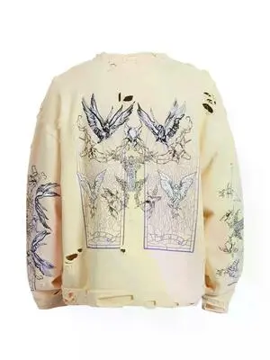 WHO DECIDES WAR BY EV BRAVADO Ascension Printed Sweatshirt - Neutrals