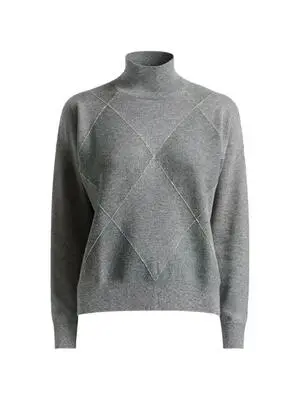 Peserico Argyle-pattern Roll-neck Sweater