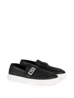 FERRAGAMO Braided Sneaker Loafers With Buckle