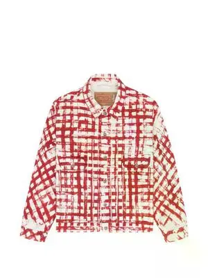 DENIM TEARS Picnic Plaid Trucker Jacket - Red