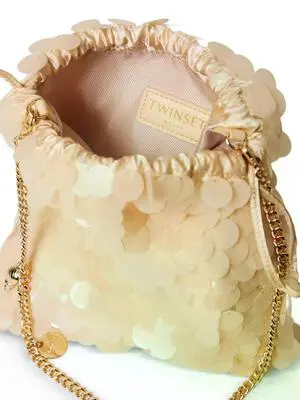 TWINSET Sequined Drawstring Satchel