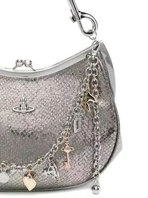 VIVIENNE WESTWOOD Python-embossed Leather Shoulder Bag