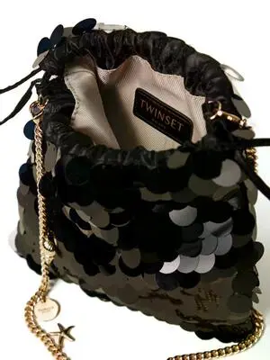 TWINSET Embellished Satin Pouch With Sequins