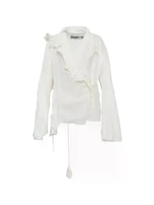 OPEN YY Unbalanced Ruffled Blouse