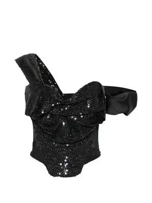 VIVIENNE WESTWOOD Knot Sequin-embellished Corset Top - Black