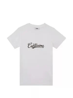 Gcds Lettering-print T-shirt - White