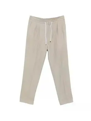 Brunello Cucinelli Drawstring Pleated Trousers - Neutrals