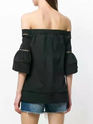 Michael Kors Embroidered Off-shoulder Top