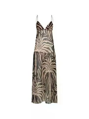 Johanna Ortiz Zebra-print Maxi Dress - Black