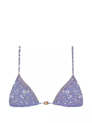 TROPIC OF C Floral-pattern Bikini Top - Purple