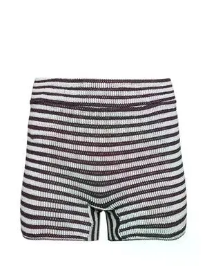 Bond Eye Dom Striped Shorts - Brown
