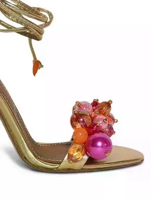 ALAMEDA TURQUESA Open-toe Beaded-tie Sandals