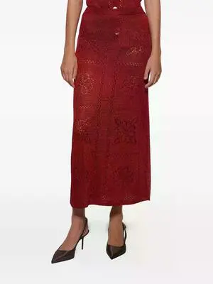 Calle Del Mar Floral Tile Midi Skirt