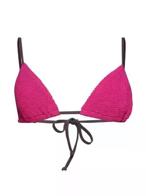 Bond Eye Contrast-trim Triangle Bikini Top - Pink