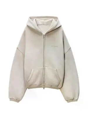 Alexander Wang Dropped Shoulders Zip Up Hoodie