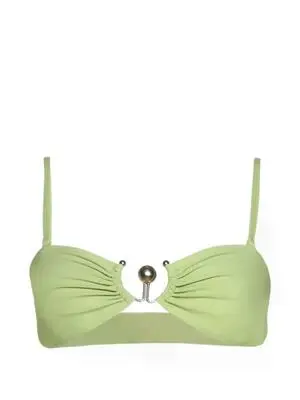 Christopher Esber Ruched Bikini Top - Green